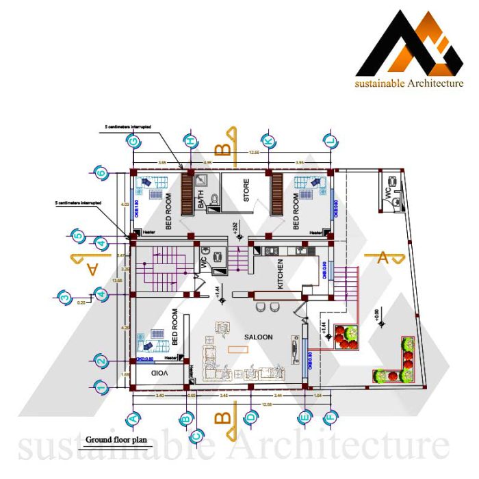 Duplex residential building map - ArchitectLux