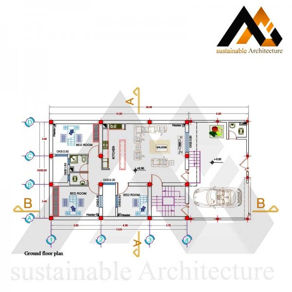 One storey residential building map - ArchitectLux