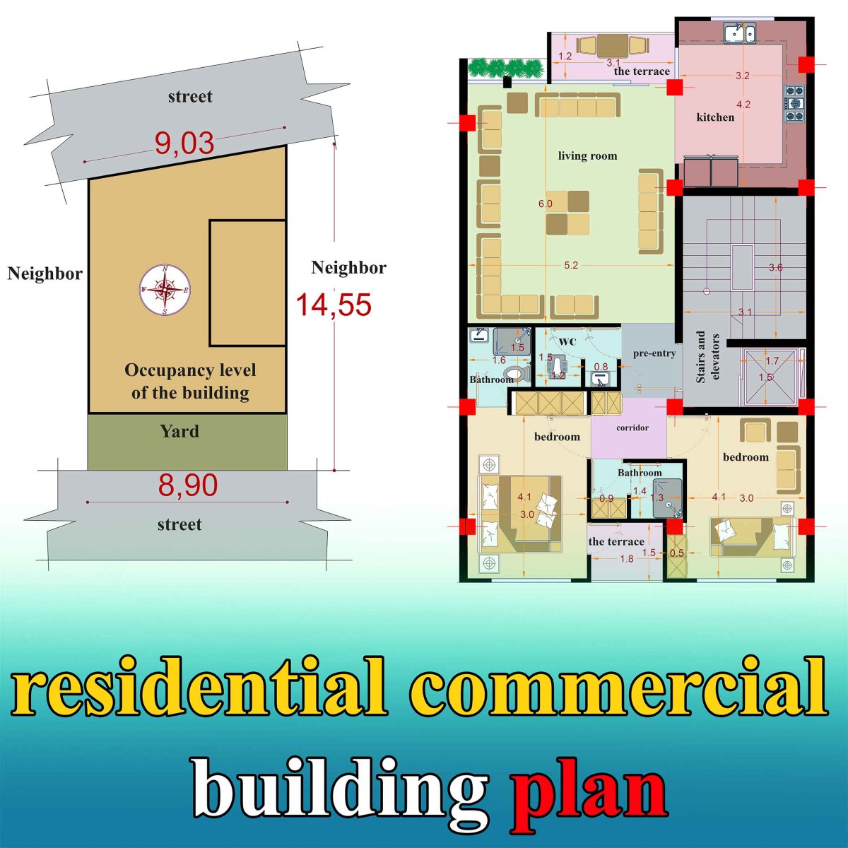 Designing residential commercial building plan – ArchitectLux