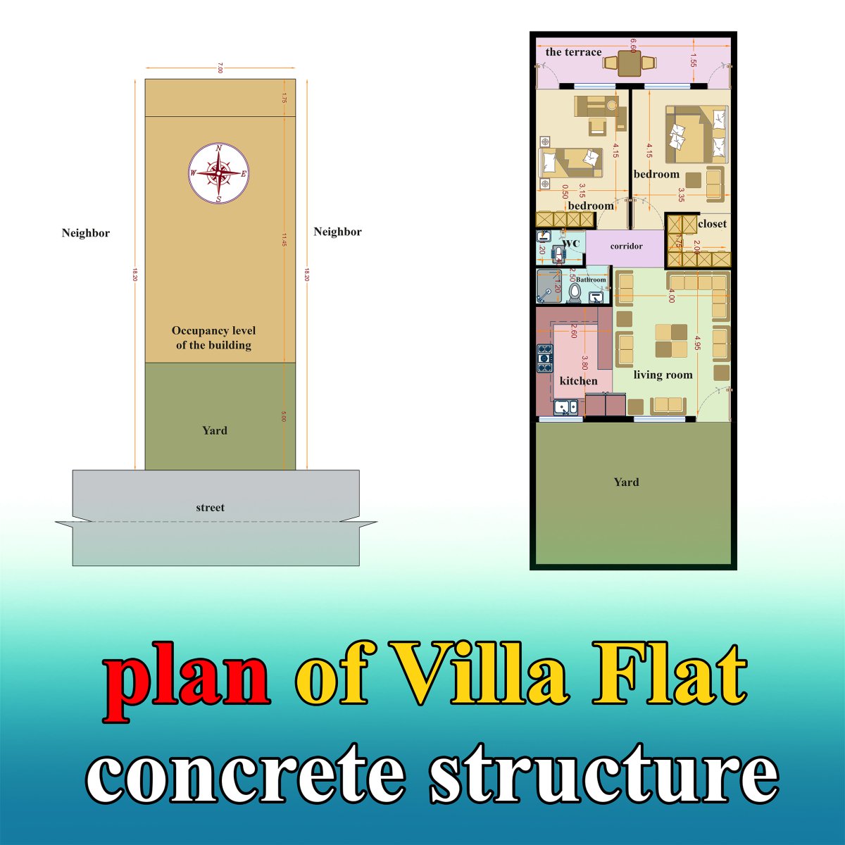 plan of Villa Flat - ArchitectLux
