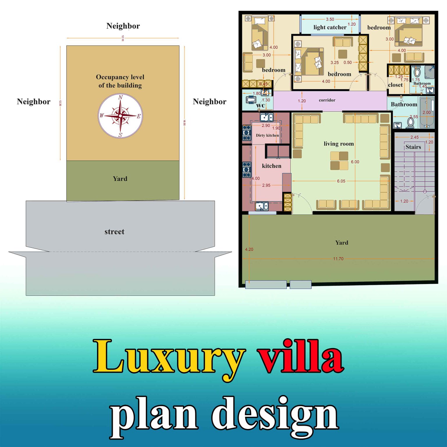 Luxury villa plan design - ArchitectLux